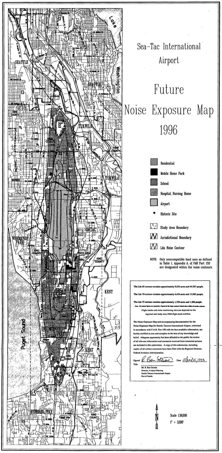 Noise Exposure Map NEM Future 1996 pg 210 from 1993 Part 150 Study ...
