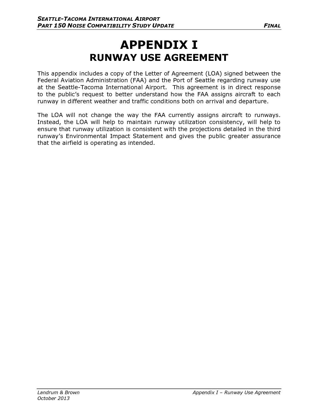 APPENDIX I - Runway Use Agreement - Sea-Tac Noise.Info